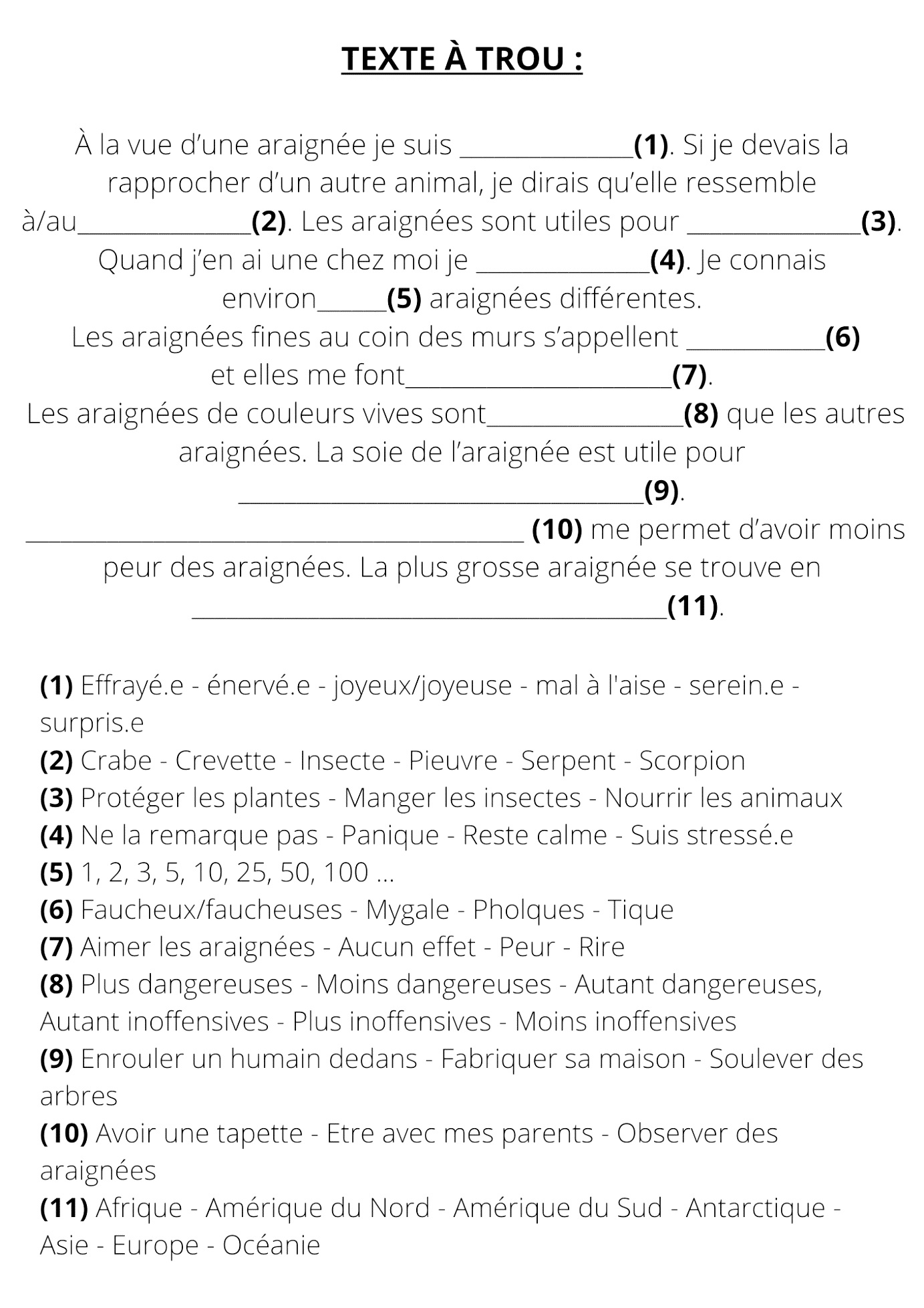La passion des araignées